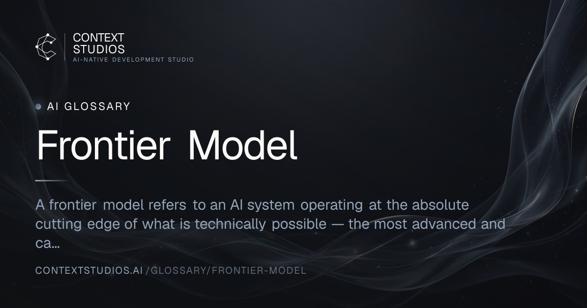 Frontier Model | AI Glossary 2026 | Context Studios