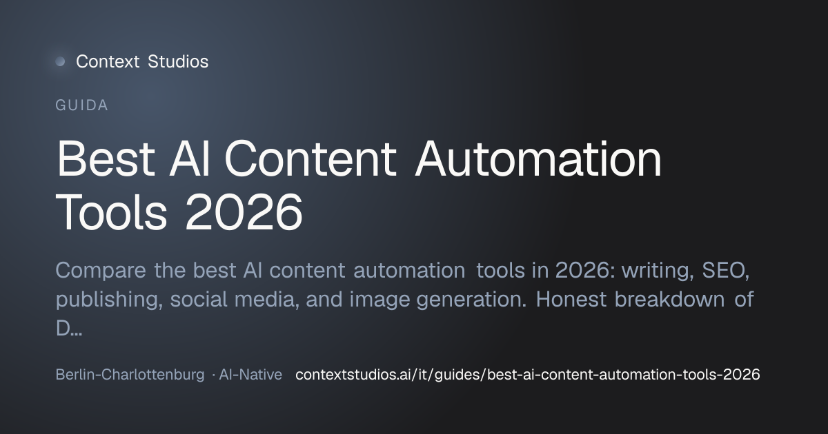 Best AI Content Automation Tools 2026 | Context Studios