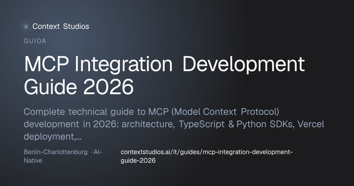 MCP Integration Development Guide 2026 | Context Studios